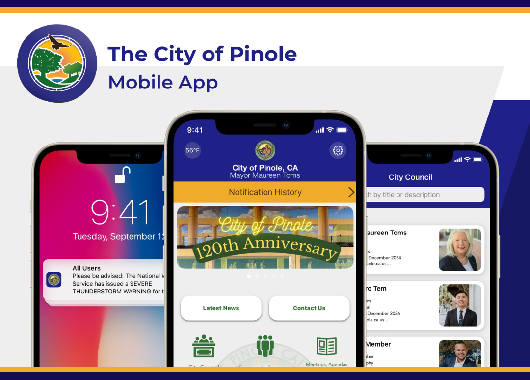 City of Pinole Mobile App -Welcome to the City of Pinole